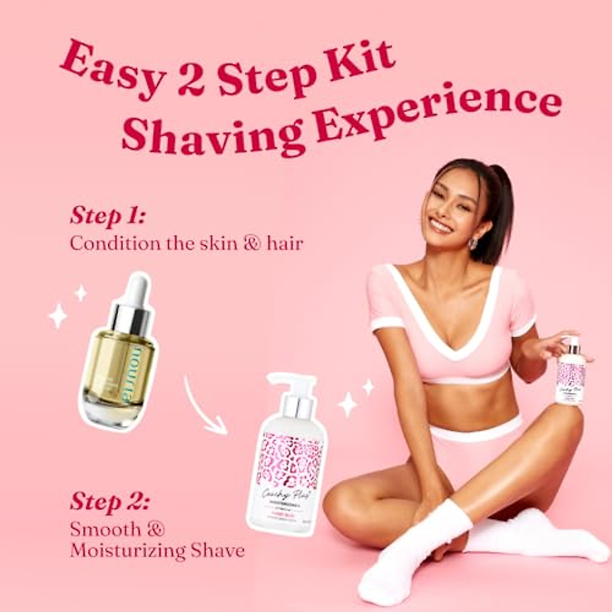 IntiMD Coochy Plus Intimate Shave Cream Sweet Bliss + Pre-Shave Elixir Moisturizer Oil Kit - HydroLock &Moisturizing PLUS Continuous Hydration Reliefs Razor Burn Bump Ingrown Hair