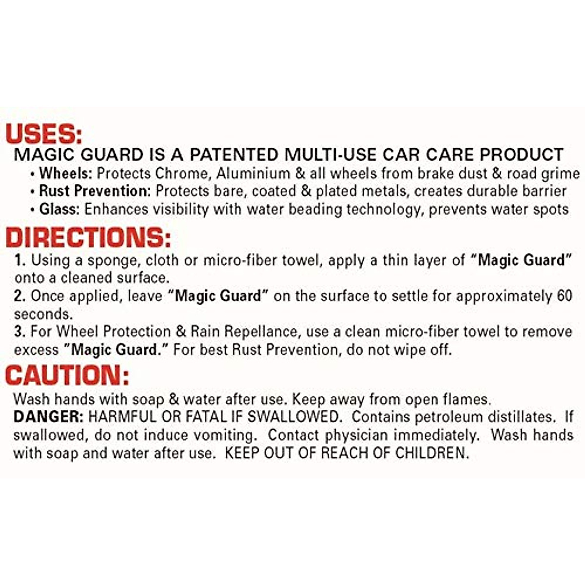 Magic Guard – Best Wheel Wax – Sealant & Protection for All Wheels – Easy Removal of Brake Dust & Road Grime - Hydrophobic – Acid, Corrosion & Moisture Resistant – Made in USA – 4 oz 