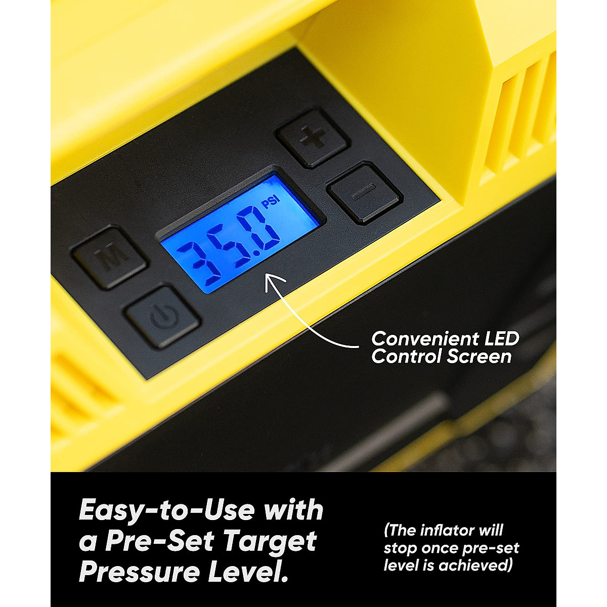 OlarHike AC/DC Tire Inflator, Portable Electric Air Compressor for Car(DC 12V) and Home(AC 110V), Tire Pump with Pressure Gauge, LCD Display and Adapters, Air Pump for Cars, Bikes, Basketballs