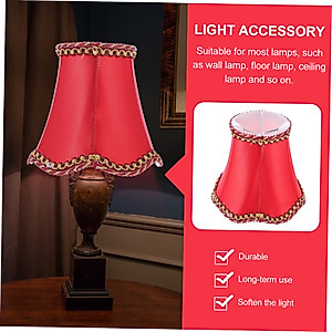 GARVALON 1pc Clip Bulb Lampshade White Chandelier Red Light Bulbs Lamp Shades for Table Lamps Floor Light Lampshades Gold Lamp Shades Small Lamp Shades Clip on Bulb Light Accessory Red Hood