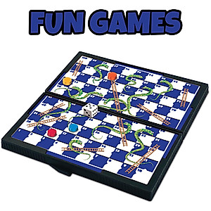 Magnetic Board Game Set by GAMIE - Includes 12 Retro Fun Games - 5" Compact Design - Individually Boxed - Teaches Strategy & Focus - Great for Road Trip/Travel/Camping - Best Gift for Kids Ages 6+