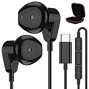 APETOO USB C Headphones for Samsung S22 Ultra,HiFi Stereo Type C Earbuds with Mic USB C Earphones for Galaxy S21 S20 FE S23 Note 20 Ultra 10 Plus Pixel 6 5 4 3XL OnePlus 9 Pro 8T 7T,iPad Pro,MacBook