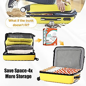 Vacuum Storage Bags Medium Space saver Bags 6 Pack (27.5” X 19.6”) With Handpump Space Saver Compression Seal Bags for Clothes, Quilts, Pillows, Double Zip Seal & Leak Valve