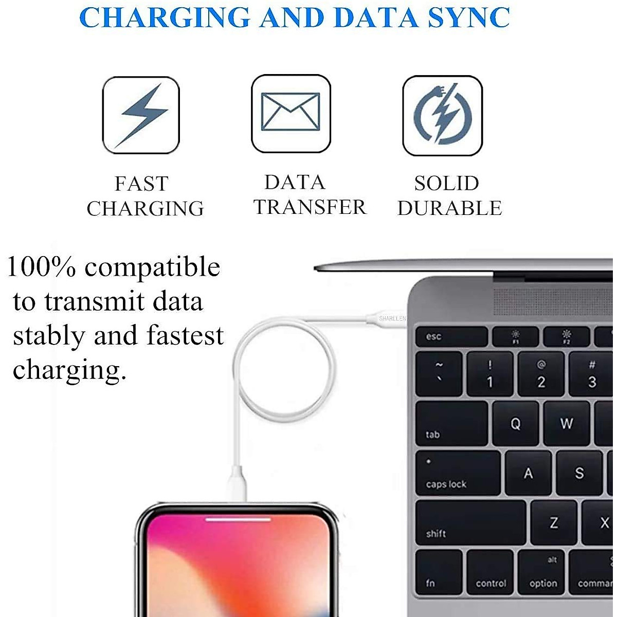 sharllen iPhone Charger Cable Lightning Cable 5 Pack[3/3/6/6/10FT] Fast Charging Cords Syncing Extra Long USB iPhone Charging Cable Compatible iPhone 11/ XS/Max/XR/X/8/8P/7/7P/6/iPad/iPod White