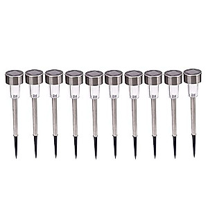 Solar Outdoor Lights 10 Pack, Solar Garden Lights Solar Powered Waterproof Landscape Path Lights Stainless Steel LED Outdoor Lights Solar for Walkway Yard Backyard Lawn Patio Driveway Decorative