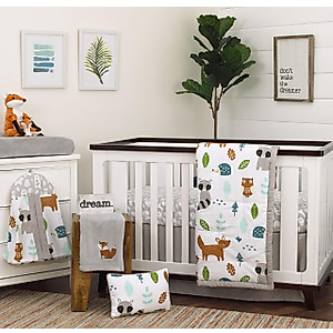 NOJO Dreamer Little Woodland Friends 8 Piece Nursery Crib Bedding Set