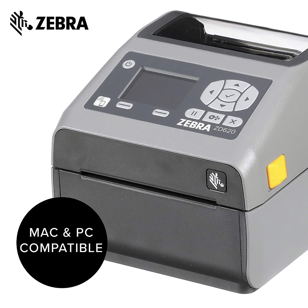 Zebra ZD620d Direct Thermal Desktop Printer with LCD Screen 203 dpi Print Width 4 in Ethernet Serial USB ZD62142-D01F00EZ (Renewed)