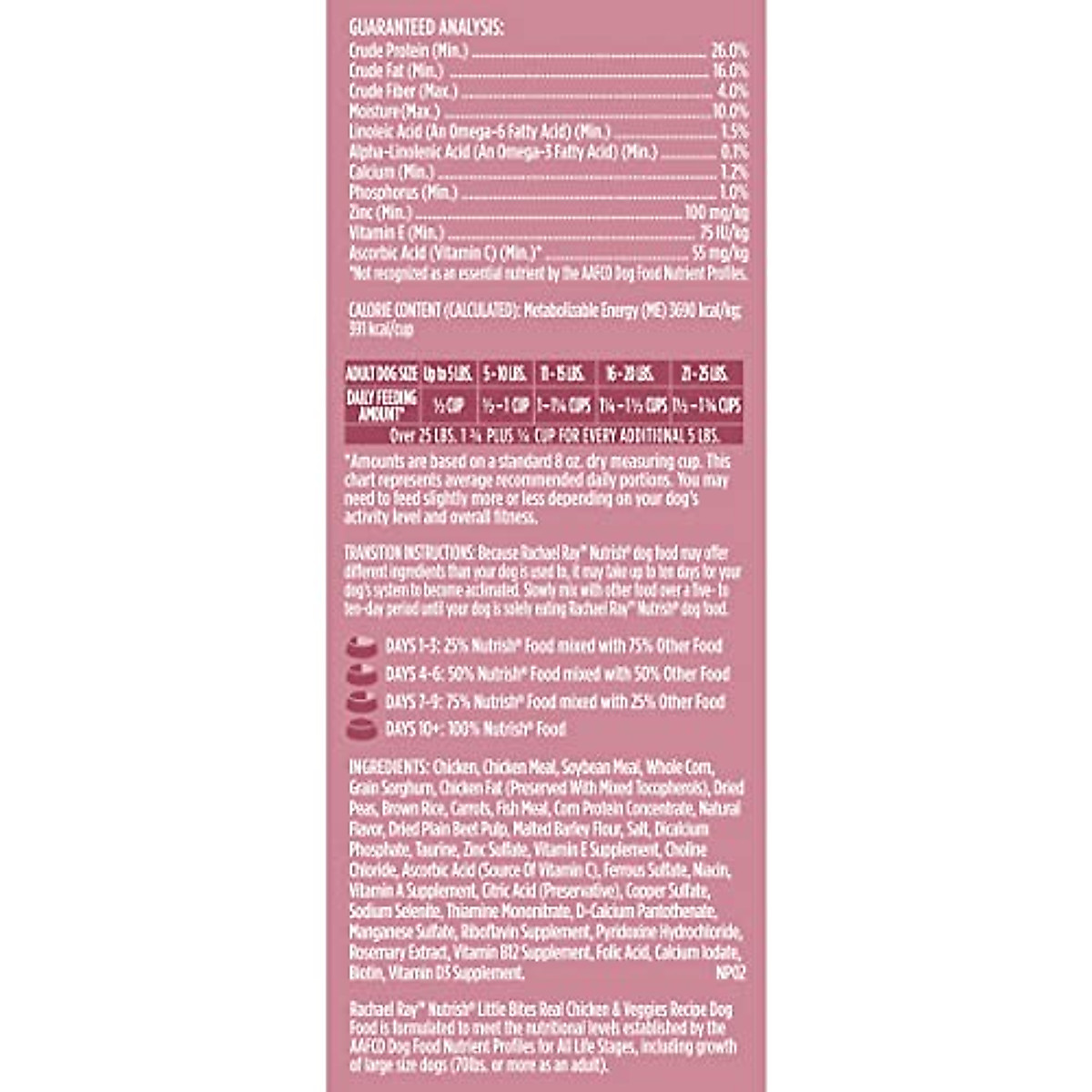 Rachael Ray Nutrish Little Bites Dry Dog Food, Chicken & Veggies Recipe for Small Breeds, 14 Pounds