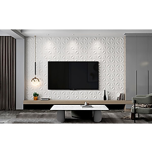 MIX3D 33 Pack 3D Wall Panels, PVC Textured Wall Panels for Interior Wall Decor, White, 12''x12'' Cover 32 Sq. Ft