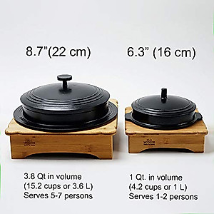 MOOSSE Gamasot Premium Korean Dutch Oven, Rice Pot, Enameled Cast Iron Pot with Lid, Korean Stone Bowl for Induction Cooktop, Stove, Oven, No Seasoning Required (8.7” (22cm))