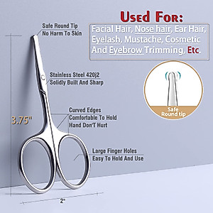 YOUYISI 3.75" Round Tip Safe Mini Pubic Hair Scissors For Women, Small Personal Beauty Vaginial Grooming Trimming Bikini Scissors (Pink)