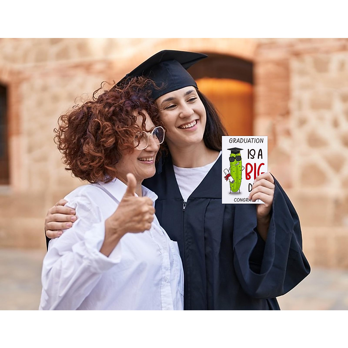 D4DREAM Funny Graduation Card for Him Her Graduation Is a Big Dill Graduation Gift Card with Envelope Congrats Graduation Greeting Card Grad Cards for Son Daughter High School Grads College Graduates