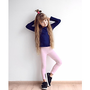 Girls/Boys/Toddler 6 Pack Athletic Performance Long Sleeve Undershirt Tops/Base Layer Cotton Stretch Shirts (6 Pack- Black/Khaki/White/Grey/Navy/Charcoal, 7-8)