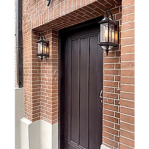 GAZELIGHTING Outdoor Light Fixture 18.5" H Porch Light Oil Rubbed Bronze Outdoor Wall Lights with Clear Glass Waterproof Outside Lights for House Patio Garage Frontdoor 1 Pack Bulb Not Included