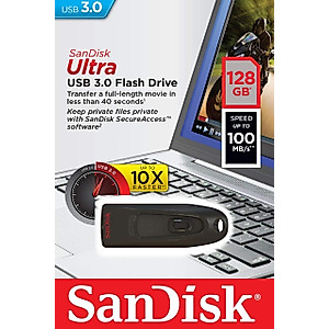 SanDisk Ultra USB 3.0 Flash Drive 128GB 3 Pack Bundle with (3) Everything But Stromboli Lanyards
