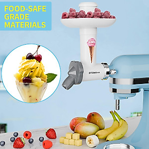 OTOmitra Dairy-Free Ice Cream Maker Attachment for KitchenAid Stand Mixer, Frozen Fruit Soft Serve Maker, Healthy Sorbet Maker, Frozen Yogurt Maker, Dishwasher Safe Natural Soft Serve Ice Cream Maker