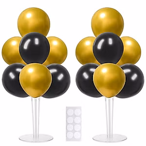 Rubfac 2 Sets Balloon Stands Kit Clear Balloon Stand for Table with Nano Glue, Balloon Holder for Birthday Party Wedding Festival Balloons Decorations