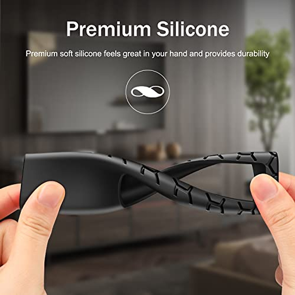 Fintie Protective Case for Samsung Smart Solar Cell Remote Control 2022 BN59-01385 BN59-01386 BN59-01391, Light Weight Kids-Friendly Anti Slip Shockproof Silicone Cover, Black