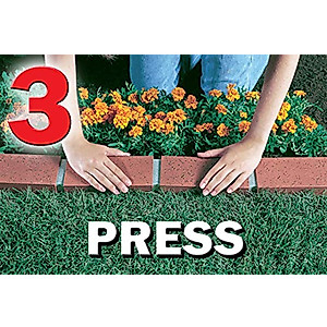 Argee RG840S Let's Light It 40-Foot Decorative Plastic Brick Edging with 6 Built-In Solar Lights, Terra Cotta