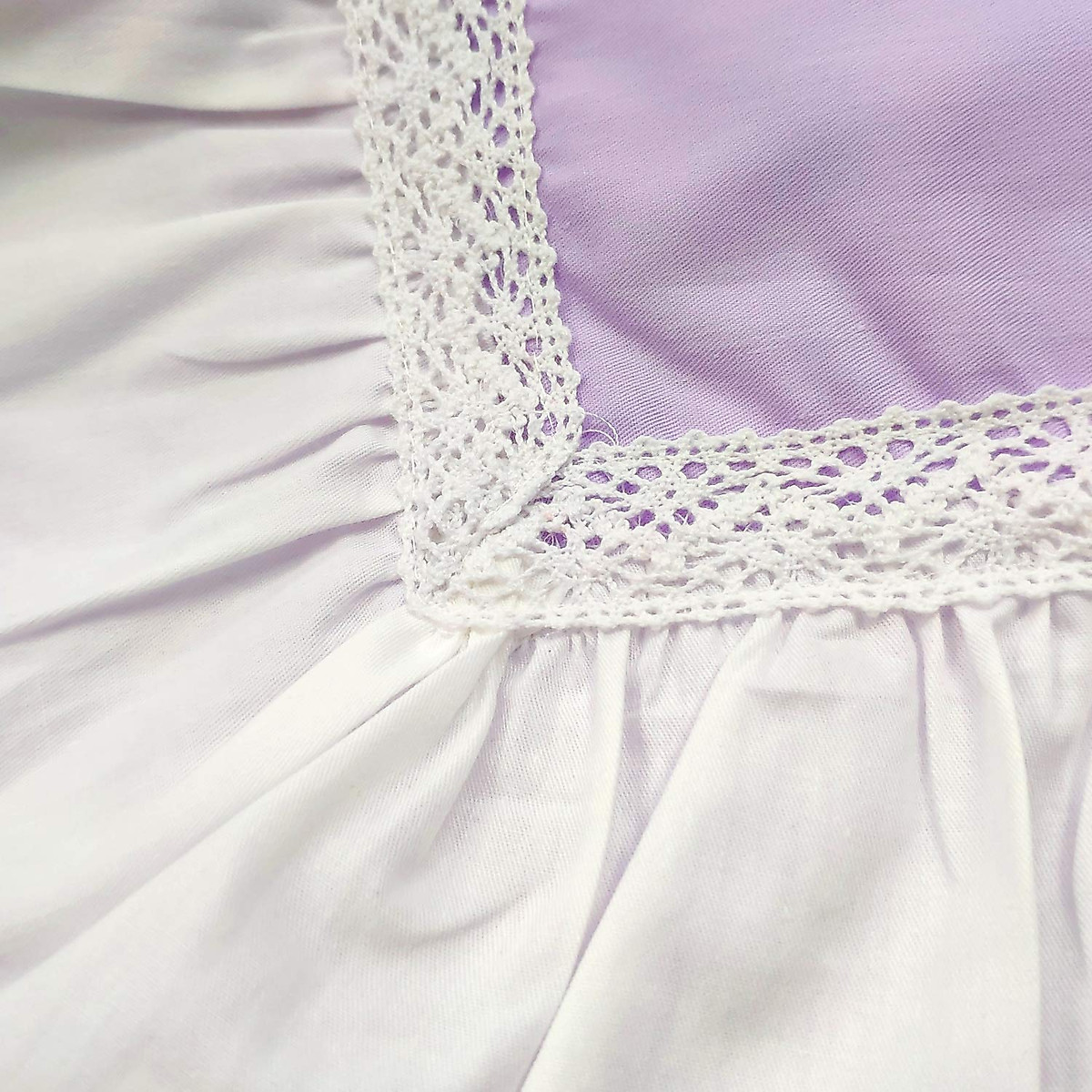 Brandream Luxury Purple Crib Bedding Set for Girls Elegant Princess Nursery Bedding Solid Sweet Ruffle Comforter 3 Piece, 100% Cotton