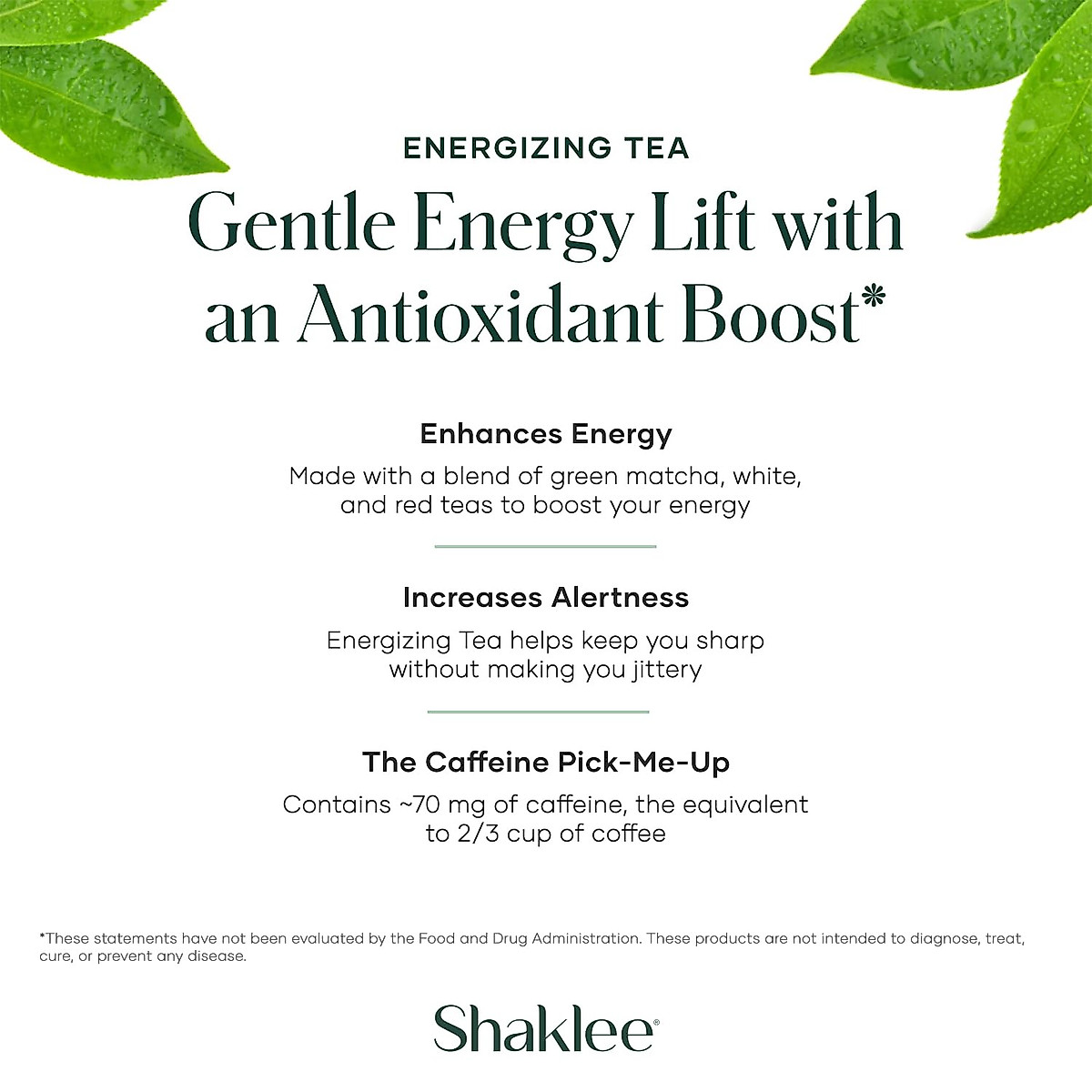 Shaklee - 180® Energizing Tea - Blend of Green Matcha, White, and Red Teas for Gentle Energy Lift - Energy Boost On-the-Go Packets - Hot or Cold - Pomegranate Flavor - 28 Servings