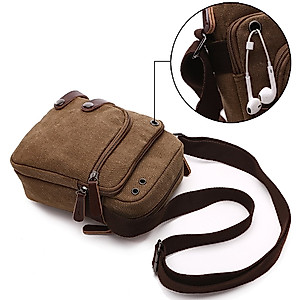 Collsants Mini Crossbody Handbag, Dark Blue, for Women and Men, Small Canvas Shoulder Purse, Travel Purse