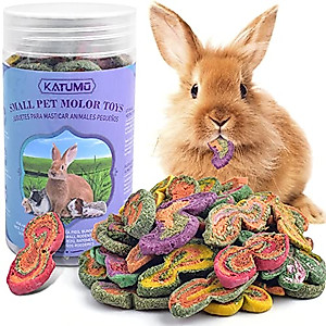 KATUMO Rabbit Chew Toys, 150g Timothy Grass Treats Small Animal Molar Toys for Guinea Pig Hamster Bunny Chinchilla Gerbil