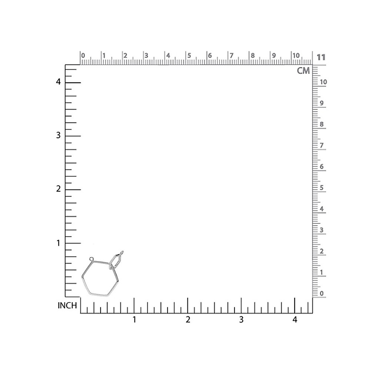 Silvershake 925 Sterling Silver Hexagon Geometric Minimalist Pendant with 16 to 18 Inch Chain Necklace