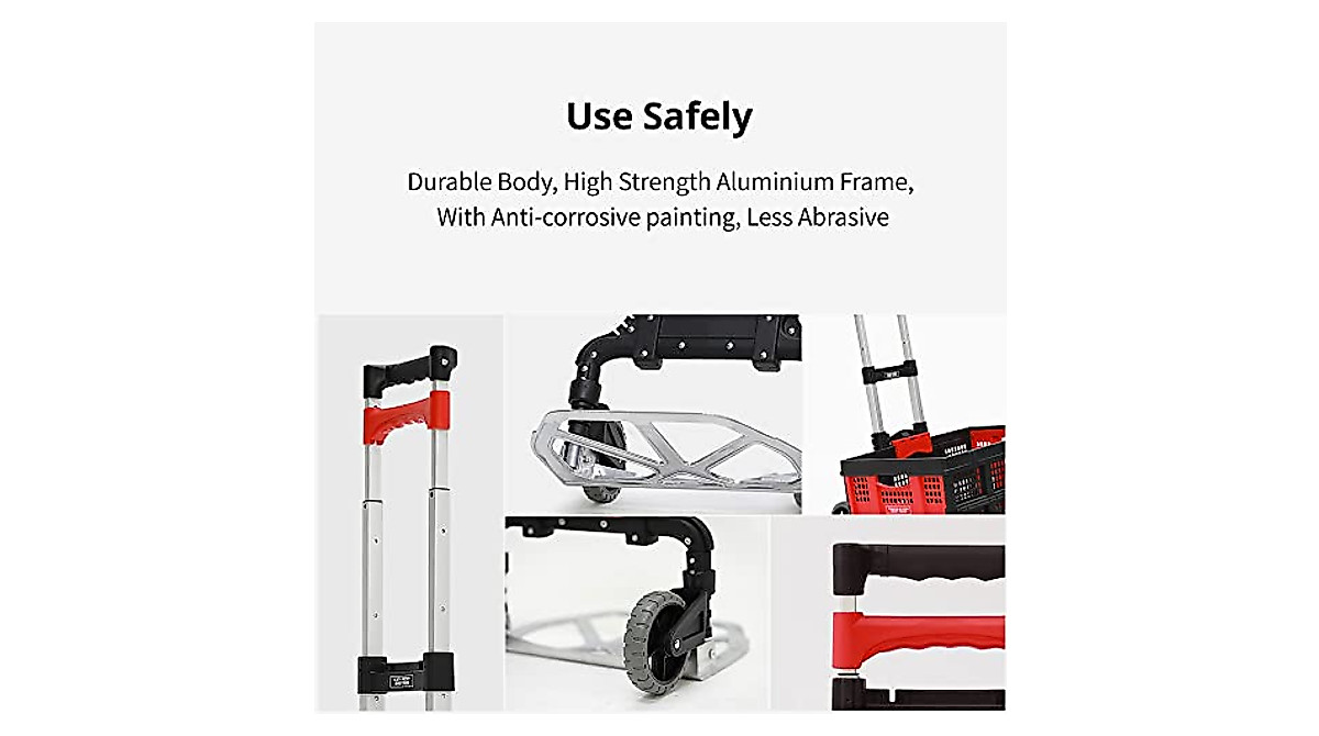 Easy Pocket Hand Cart Plus - Foldable, Heavy Duty Stair Climbing Cart