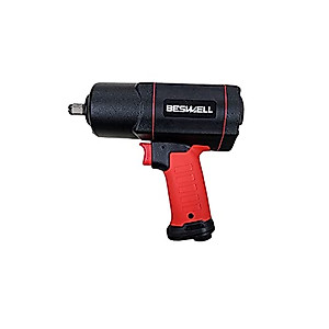 BESWELL BW-112K-1645 Ft.lbs Max Loosen Torque 1/2" Heavy Duty Twin Hammer Air Impact Wrench,Pneumatic Impact Gun,For Truck Tire,Auto garage,Tire shop