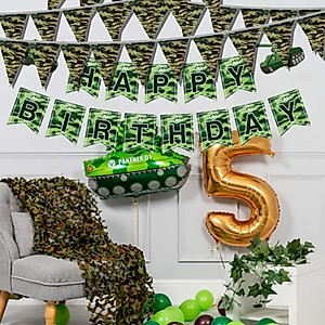 49ft Army Camo Birthday Decorations, Army Camo Pennant Flag Banner, Army Camo Theme Triangle Flags Banner for Army Camo Birthday Party Decorations