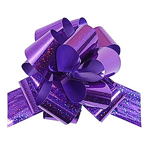 12 Pieces Purple Pull Bow Wrapping,Gift Bows for Wedding Baskets,6 Inches Diameter Gift Bows, Large Bows for for Birthday, Baby Shower, Weddings, Holiday, Boys, Girls, Men, Women, All Occasion.