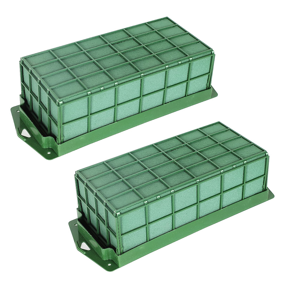 Floral Foam Cage for Fresh and Artificial Flowers, 2 pcs Wet and Dry Floral Foam Blocks for Wedding, Birthdays and Garden Decorations