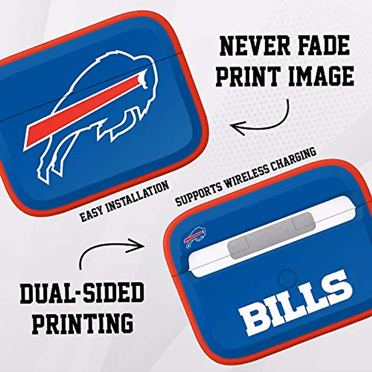 GAME TIME Buffalo Bills HDX Case Cover Compatible with Apple AirPods Pro 1 & 2 (Classic)