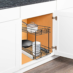 Sink Organizer and Storage,Multi-Purpose Cabinet Organizer,2-Tier Cabinet Pull Out Shelves,Pull Out Cabinet Organizer,Kitchen Helper,for Bathroom,Laundry Room,Kitchen,Pantry(Gray,21.5*10.5*15in)