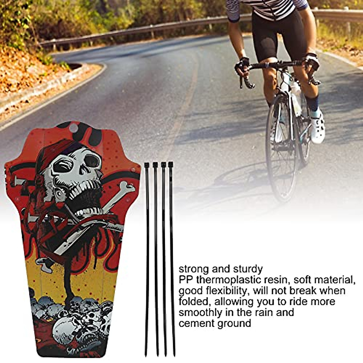 Keenso Bike Fender Mud Guard, Universal Waterproof Mountain Bike Fender Road Bike Mudguard Bicycle Fenders Front Rear Tire Wheel Mudguard Cycling Accessory(Type E) Bicycles and Spare Parts