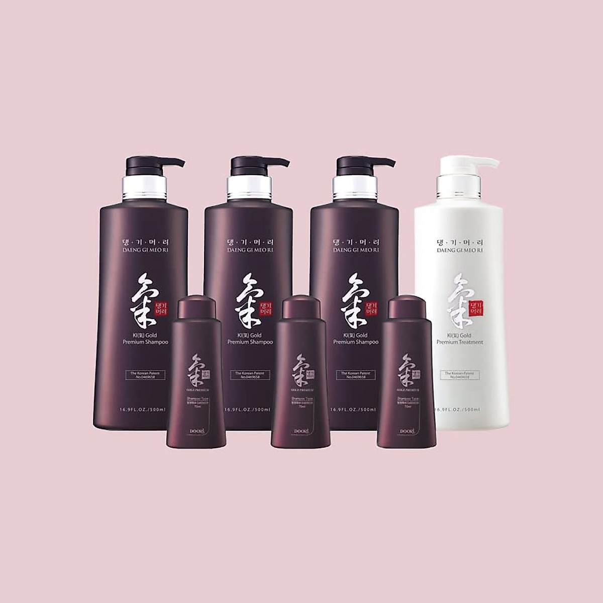 Daeng Gi Meo Ri- Ki Gold Premium Special Hair Care 4pcs Set [Shampoo x3, Treatment x 1], Effectively Moisture to Dry and Rough Hair, No Artificial Color