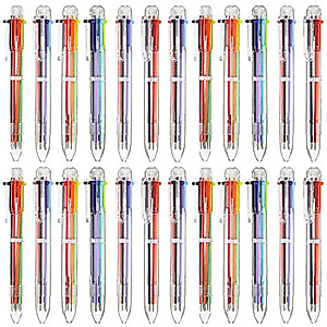 Hicarer 20 Pack 6-in-1 Retractable Ballpoint Pens 6-Color Ballpoint Pen Multicolor Pens for Office School Supplies Students Children Gift