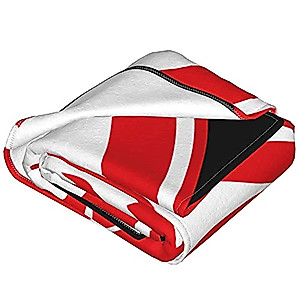 Bundesliga Eintracht Frankfurt Fleece Throw Blanket Soft and Warm Flannel Plush Blanket Couch Sofa Bedding for Kids Adult, Black, 50x40