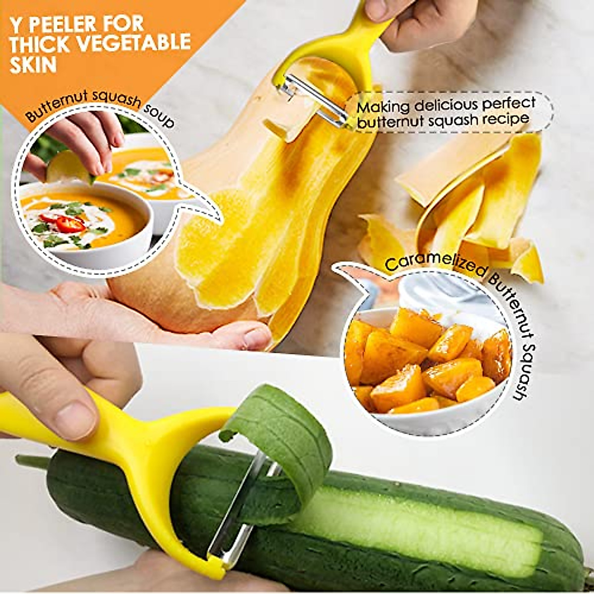 Vegetable Potato Peelers for Kitchen, Y Peeler for Apple Fruit Carrot Zucchini Cucumber Potatoes, Good Grip Veggie Peeler Makes Peeling Very Easy