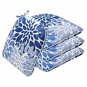 XXPILOS Patio Chair Cushions with Ties Outdoor Chair Cushions Set of 4 for Dining Chairs Outdoor Cushions for Patio Furniture Home Garden 16 * 17 Inch Waterproof