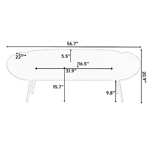 NicBex Futon Couch Bed Upholstered Couches for Living Room 57 Inch Sofa Stool PVC Fabric can be Placed in The Bed Circumference can Also be Placed on The Porch, Black