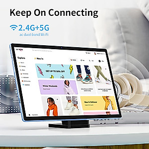 Tangxi 10inch 1920x1200 HD Touchscreen, Android11 Octa Core, 8GB RAM 128GB ROM, GMS Certified, Bluetooth5.0, 8MP 16MP Dual Camera, 3G Dual SIM, 2.4G 5G WiFi, 8800mAh for Home Office (Blue)