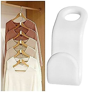 Hawtrytoa 50pcs Space Saving Clothes Hanger Connector Hooks Super Space Saving for Closet Coat Hooks for Hanging,Thicken Space Saving Hangers Clothes Hangers Space Savers (50 White)