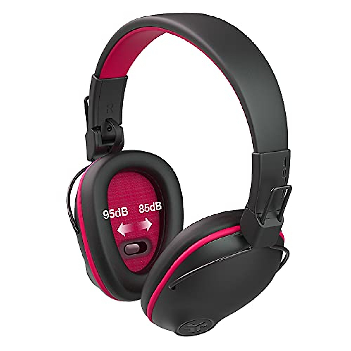 JLab JBuddies Pro Wireless Over-Ear Kids Headphones | 35+ Hour Battery Life | Built-in Volume Regulators for Safety | Share Mode | Folding | Adjustable | Noise Isolation | with Mic | Pink