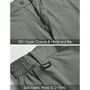 Men's Hiking Pants Convertible Zip Off Lightweight Waterproof Quick Dry Outdoor Fishing Travel Safari Camping Sage Green 36