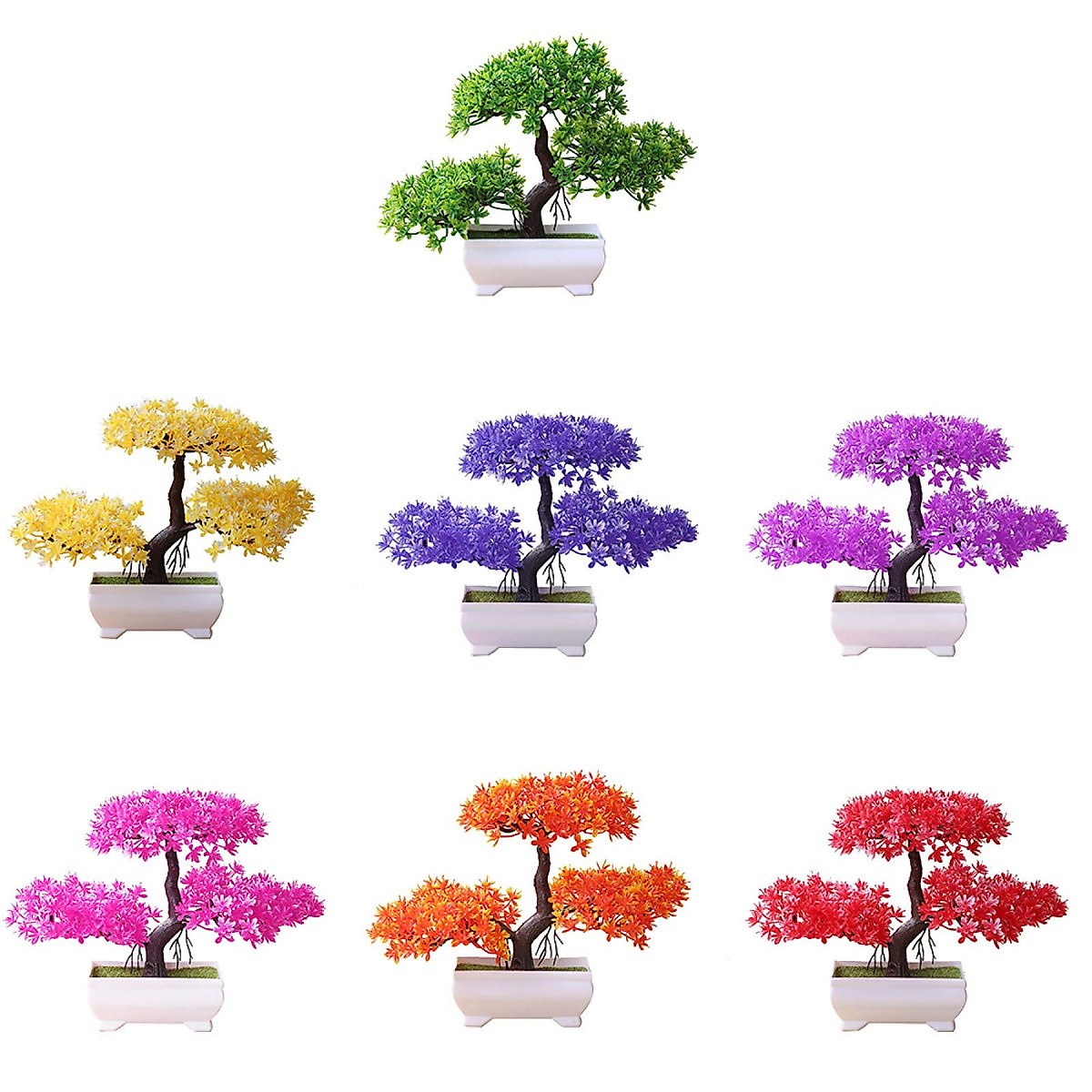 HASEAN Artificial Plants Bonsai Welcoming Pine Tree Pot Desk Display Simulation Fake Tree Fake Potted Ornament Home Hotel Garden Decoration