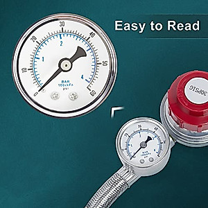 GASPRO 0-30 PSI Adjustable High Pressure Propane Regulator with Gauge, 5-Foot Stainless Braided Hose, Perfect for Turkey Fryer, Gas Burner, Fire Pit