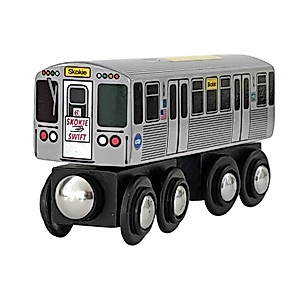 Munipals MP03-11YW Wooden Subway L Train Car CTA Yellow Line 5000 Series