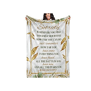 InnoBeta Sobriety Gifts for Women, AA Gifts Sobriety for Women - Whenever You Find Yourself Doubting, Sobriety Blanket, Sober Gifts for Women, Friends, Flannel Throw Blanket - 50"x 65"